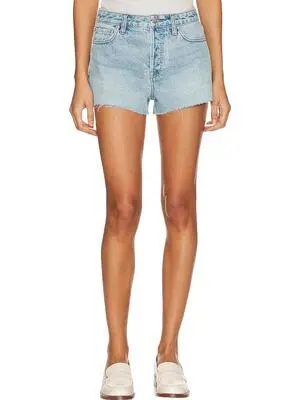 GRLFRND Cindy High Rise Cut Off Shorts - Blue