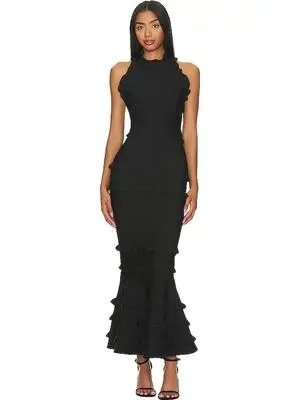 ELLIATT Tiered Ruffled Gown - Black
