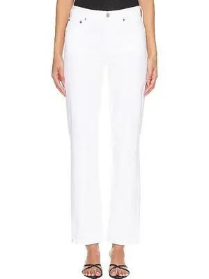 AGOLDE Kye Mid-rise Straight Crop Jeans - White