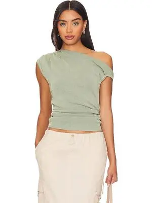 Lioness Original Sin One-shoulder Top - Sage