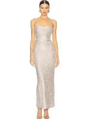 NOOKIE Sequin Gown - Metallic Silver