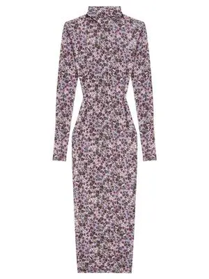 Isabel Marant Vanessa Fitted Long Sleeve Dress Purple