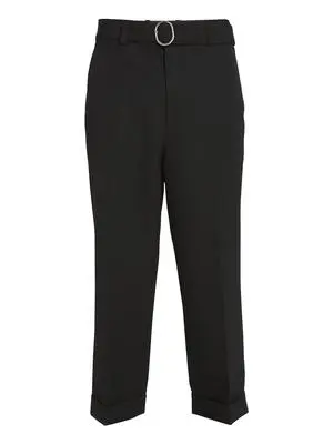 JIL SANDER Belted Straight-Leg Cuffed Trousers Clay
