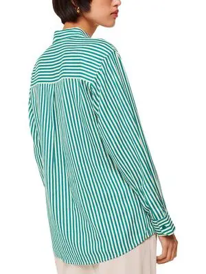 Whistles Seaside Striped Shirt - Green/multi