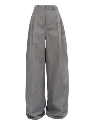 MAISON MARGIELA Pleat Detailed Twill Trousers - Grey