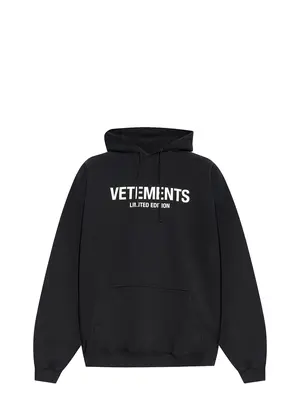 Vetements Logo-print Hoodie - Black