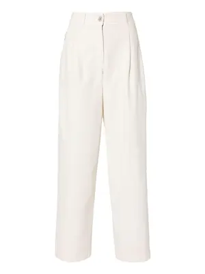 Brunello Cucinelli Baggy Pleated Jeans - White