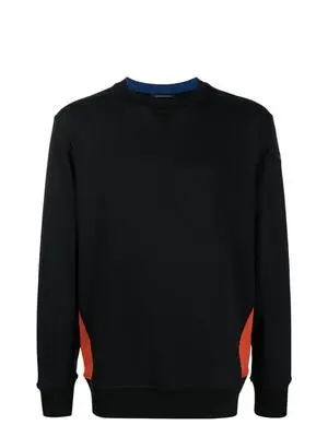 Paul & Shark Logo Appliqué Contrast Panel Sweatshirt - Black