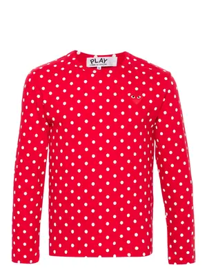 Play Comme Des Garcon Polka-dot T-shirt - Red