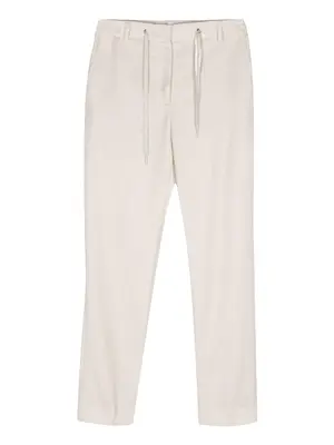 Eleventy Lurex Chambray Slim Trousers - Neutrals