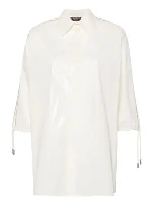 Peserico Beaded Trim-detail Taffeta Shirt - Neutrals