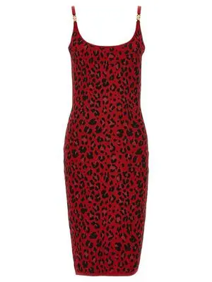 Versace Medusa Animal Dress Red