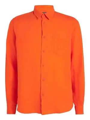 Vilebrequin Linen Caroubis Shirt Orange