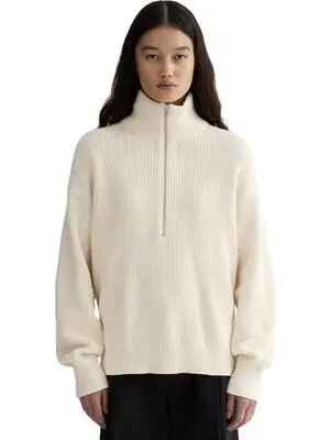 Everlane Everyday Cotton Half-zip Sweater - Canvas
