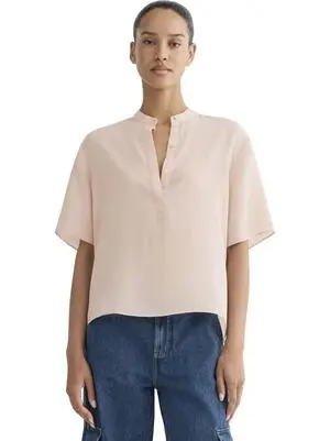 Everlane Washable Silk Popover Top - Soft Rose