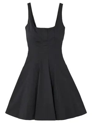 Staud Wells Pleated Mini Dress - Black