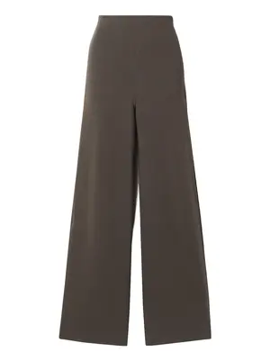 FFORME Perse Wool And Cotton-blend Wide-leg Pants - Brown