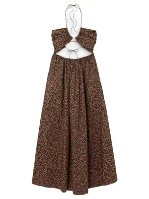 Matteau Cutout Floral-print Maxi Dress - Light Brown