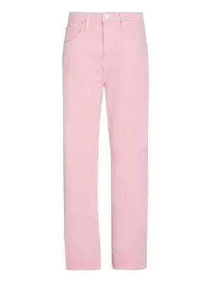 FRAME High-rise Barrel-leg Jeans - Baby Pink
