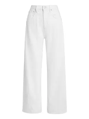 FRAME High-rise Barrel-leg Jeans - White