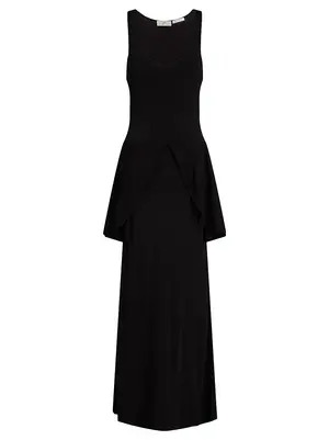 Bite Studios Petal Jersey Peplum Maxi Dress - Black