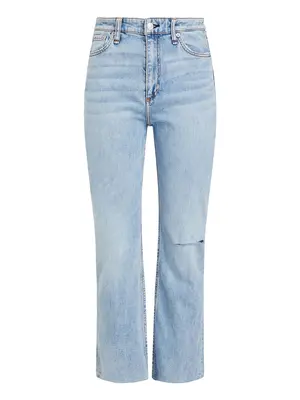 Rag & Bone Casey Distressed Kick-flare Jeans - Light Denim