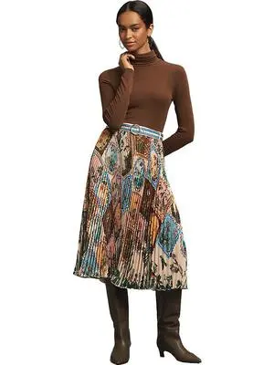 RANNA GILL Aria Pleated Midi Skirt - Floral Multi