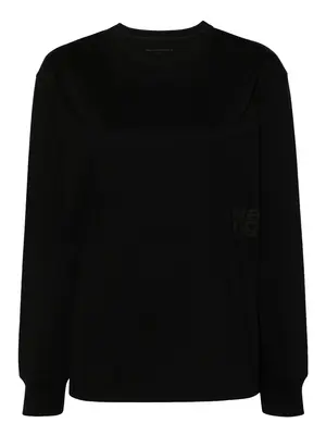 Alexander Wang Raised-logo Long-sleeve T-shirt - Black