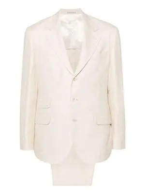 Brunello Cucinelli Single-breasted Linen-blend Suit - Neutrals