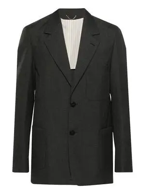 GOLDEN GOOSE Single-breasted Virgin Wool Blazer - Grey