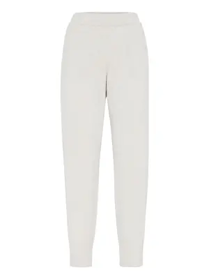 Brunello Cucinelli Virgin Wool Track Pants - White