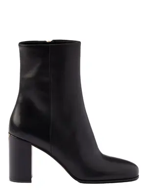 Prada 85mm Leather Booties - Black