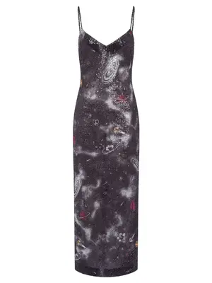 MOSCHINO JEANS Astral Pattern Maxi Dress - Grey