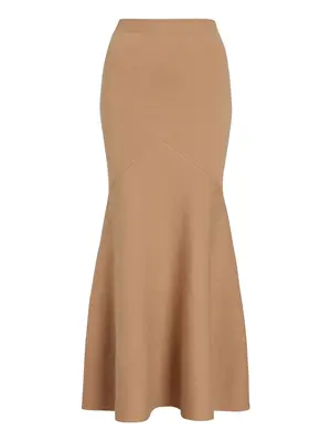 Patou Peplum Maxi Skirt - Brown