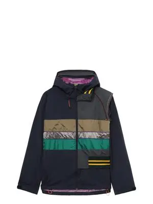 Kolor Contrasting-panel Hooded Jacket - Blue