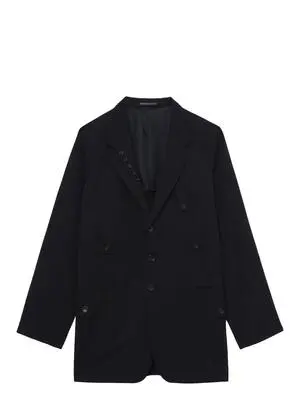 Yohji Yamamoto Single-breasted Wool Coat - Black