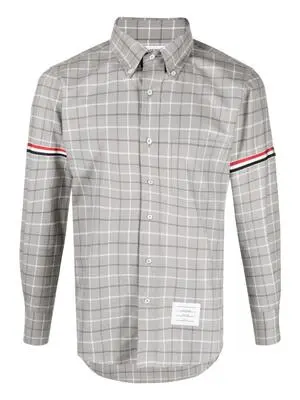 Thom Browne Tattersall-checked Cotton Shirt - Grey