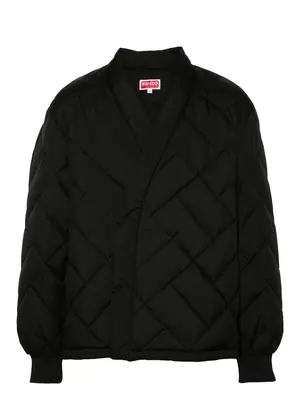Kenzo Wrap-design Padded Jacket - Black