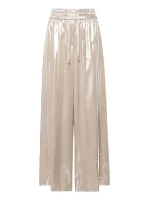 Peserico Lamé Wide-leg Trousers - Gold
