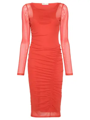 Patrizia Pepe Tulle Midi Dress - Red