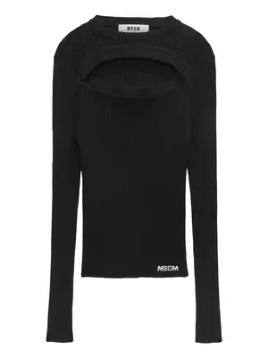 MSGM Cut-out Knit Top - Black