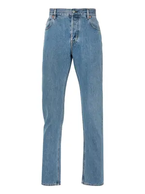 Gucci Web-stripe Tapered Jeans - Blue