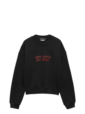 MSGM Slogan-embroidered Sweatshirt - Black