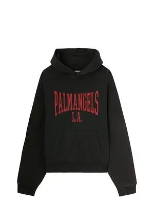 Palm Angels Logo-print Cotton Hoodie - Black