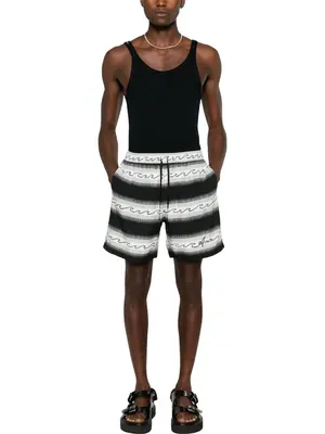 Amiri Wave Baja Striped Shorts - Black