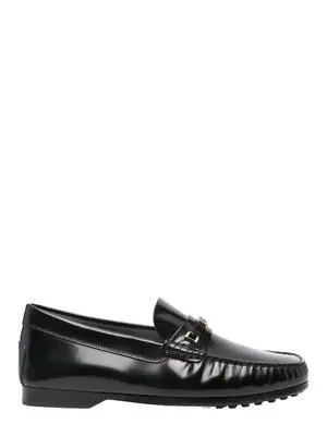 TOD'S Gommino Leather Loafers - Black