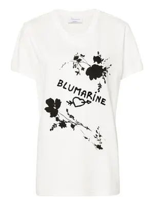 Blumarine Logo-embroidered T-shirt - White