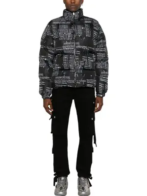 MISBHV X Jean-michel Basquiat Discography Puffer Jacket - Black