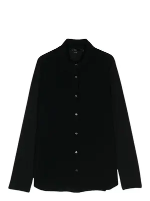 Seventy Long-sleeve Cotton Blend Shirt - Black