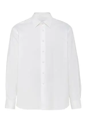 Prada Poplin Stretch Smoking Shirt - Bianco